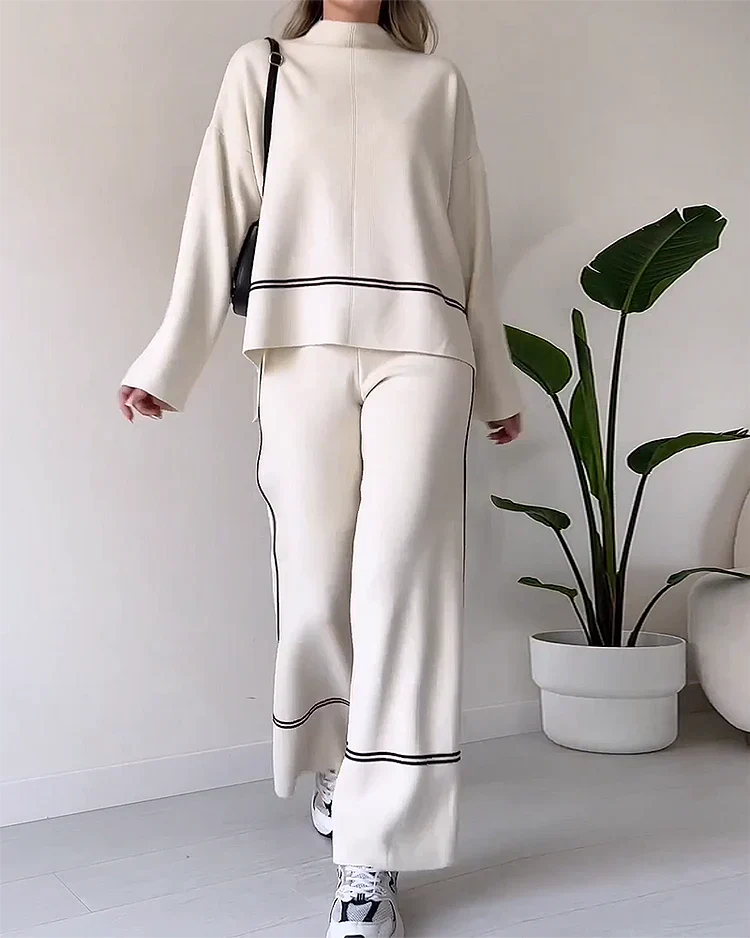 Fundira | Warme & Stijlvolle Dames Set - Pak met col - Visconte Nederland